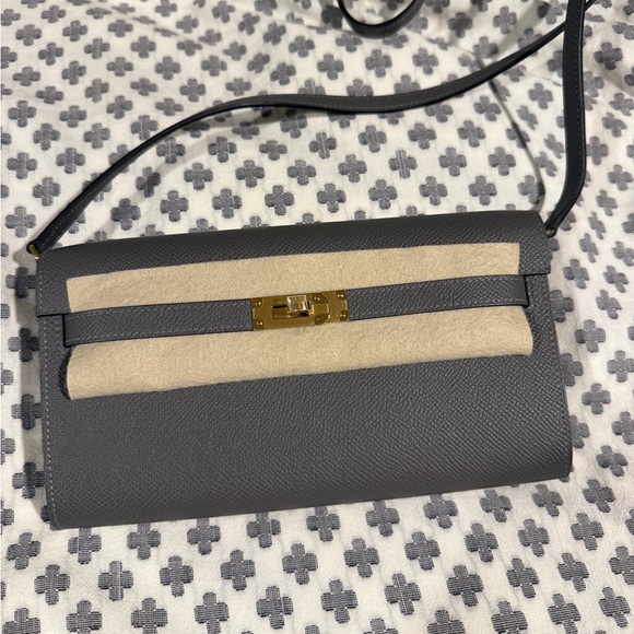 Hermes | Bags | New Hermes Waller Kelly To Go Gris Meyer Epsom Stickers ...